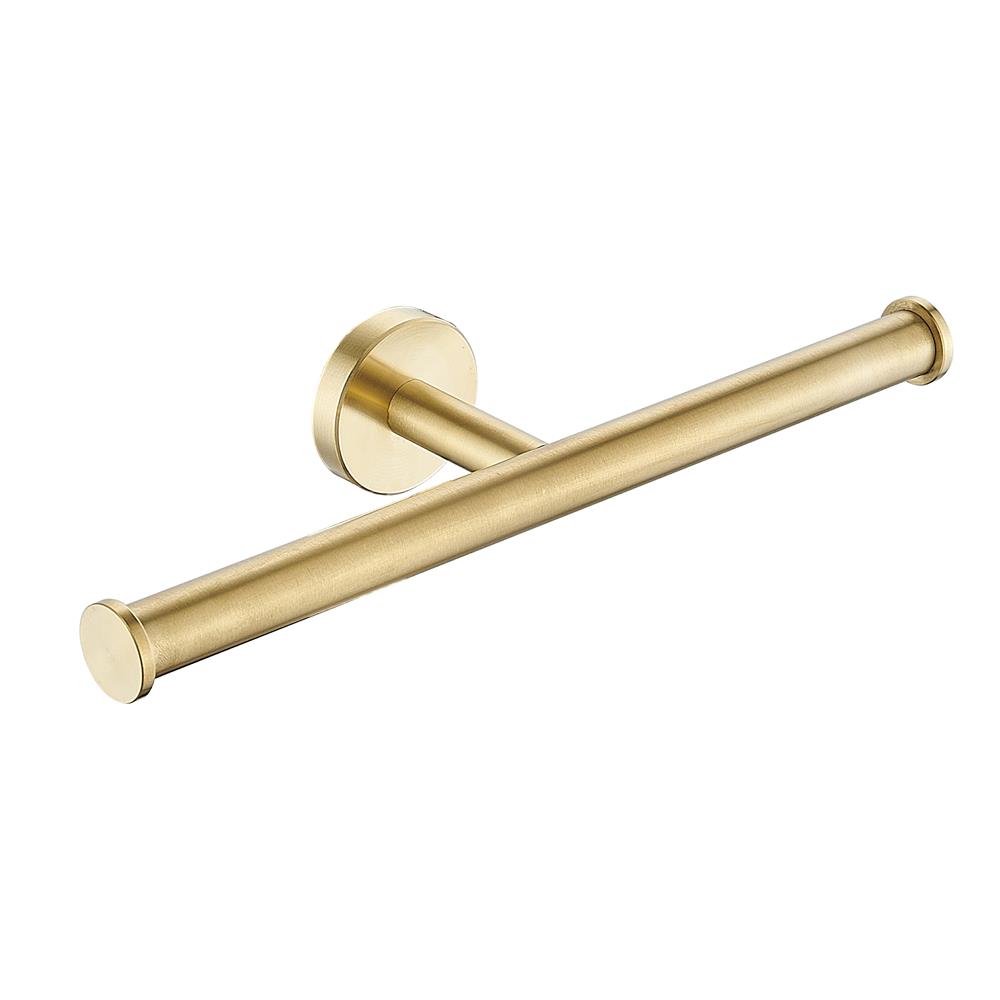 Dubbele wc-rolhouder mat goud rond zonder klep - Voordelig Design Sanitair