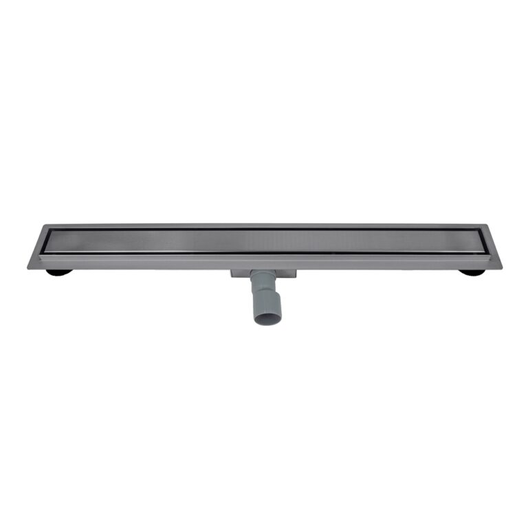 Gun metal RVS Douchegoot compleet met flens 90x7x6,7cm gesloten rooster ...