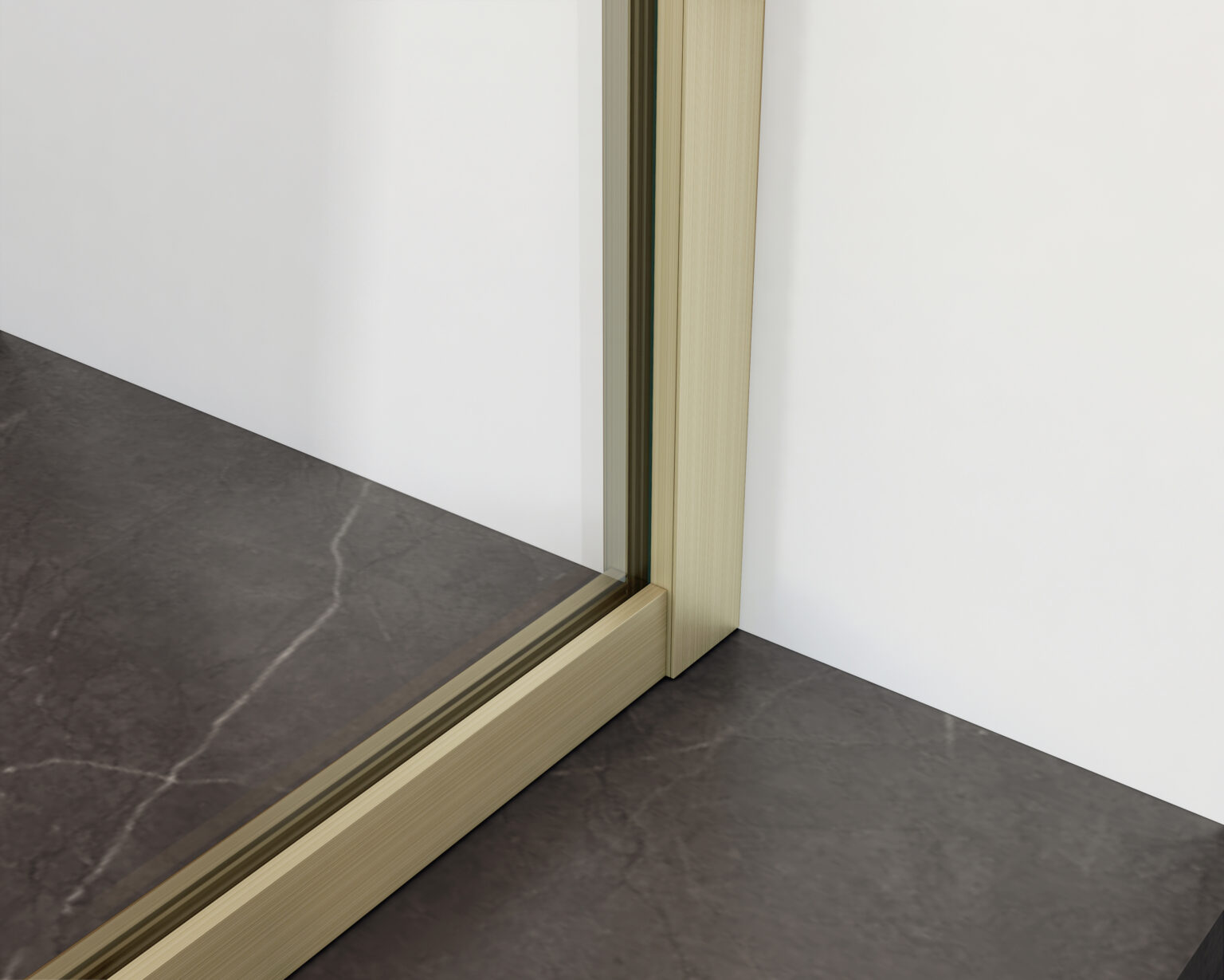 80x200 inloopdouche serie Rafaella mat goud - Voordelig Design Sanitair