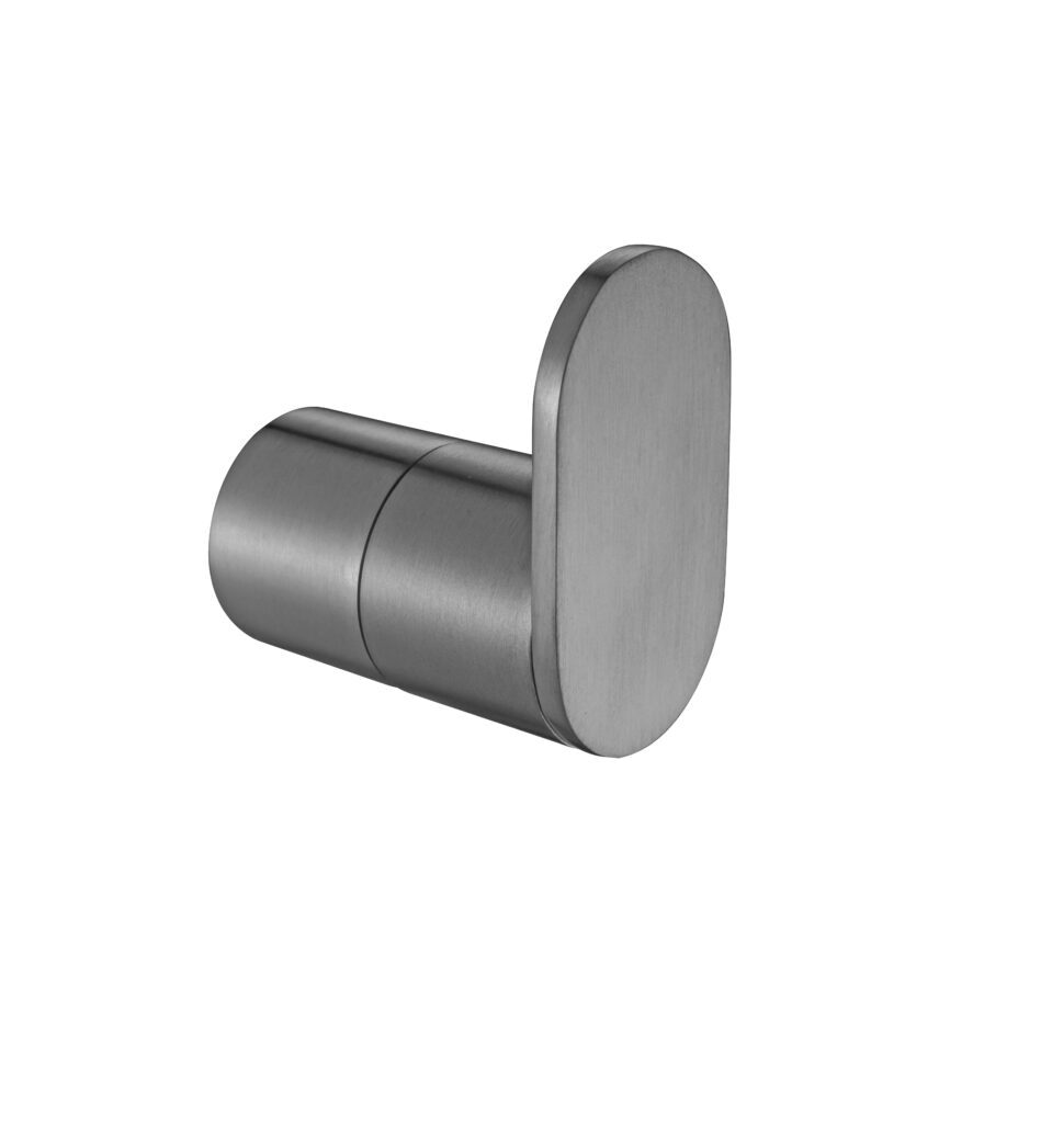 Handdoekhaak gun metal Ovaal - Voordelig Design Sanitair