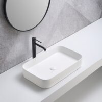 Wastafel Gaia 60x37x11cm mat wit inclusief afvoerplug - Voordelig ...