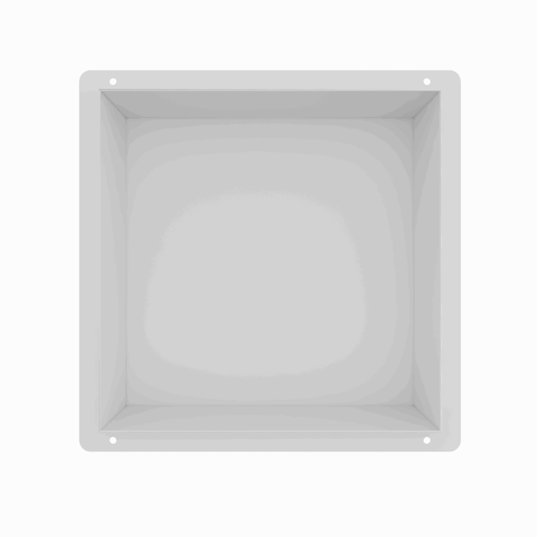 Mat Wit RVS Inbouwnis met tegelflens 30x30x10cm - Voordelig Design Sanitair