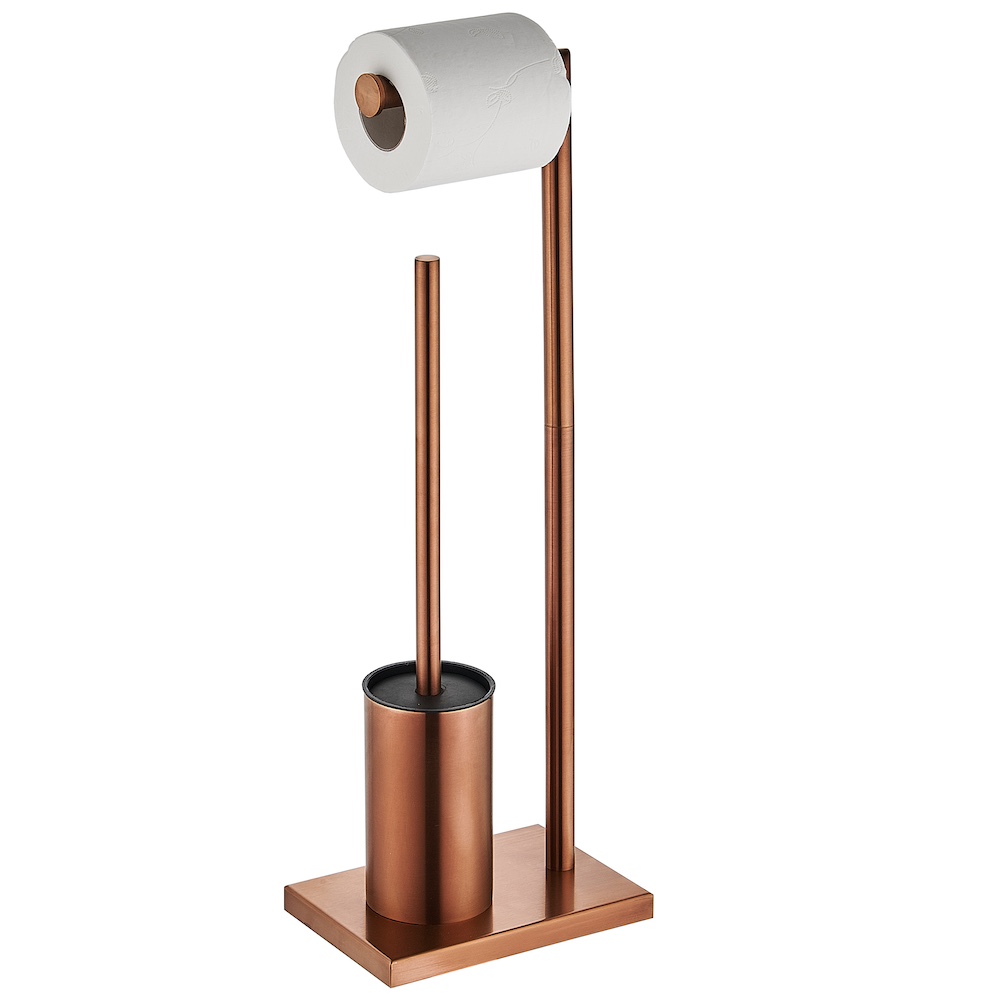 Toiletbutler met wc rolhouder en wc borstel met houder compleet copper ...